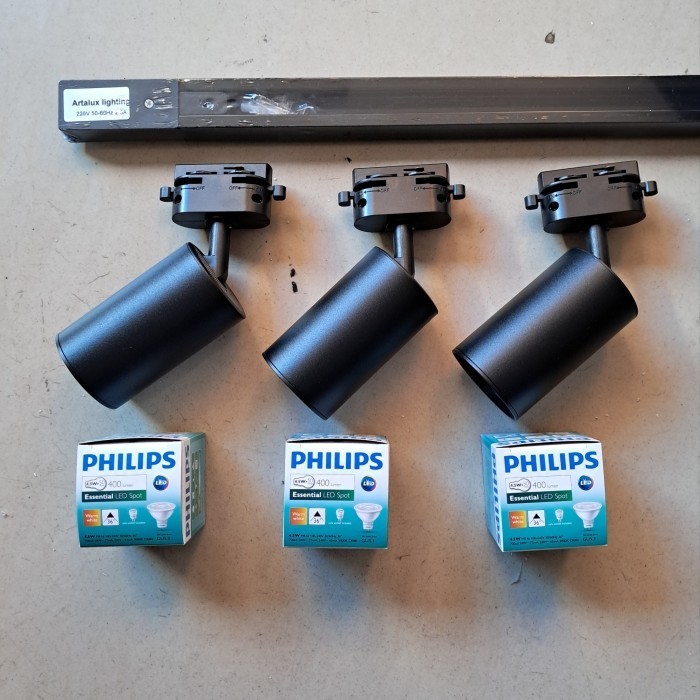 Jual Philips track light set artalux sorot LED philips 4.5W berikut rel ...