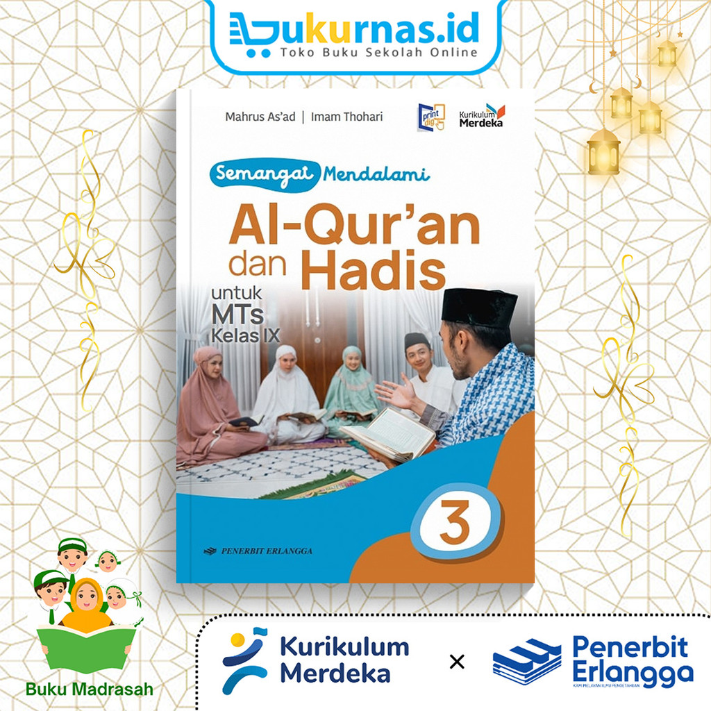 Jual Buku Semangat Mendalami Al Quran dan Hadis Jilid 3 Kelas 9 Mts Kurikulum Merdeka Erlangga ...