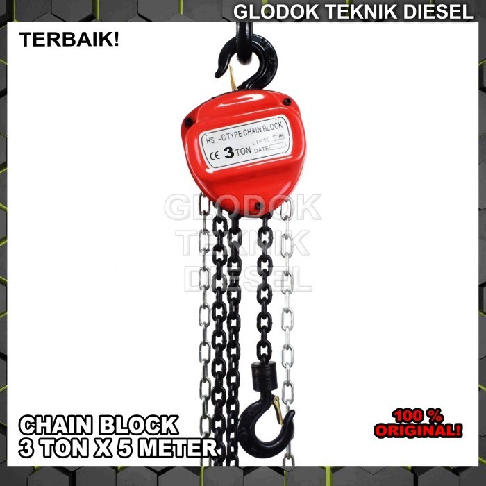 Jual Chain Block Takel Katrol Lifting Barang 3 Ton x 12 6 5 3 Meter ...