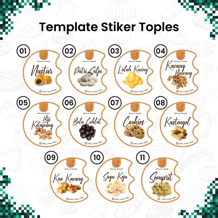 Jual Custom Sticker Label Toples Idul Fitri Stiker Kue Kering Lebaran ...