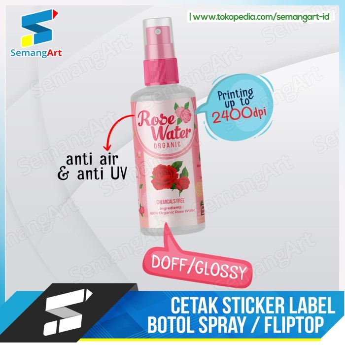 Jual Cetak Sticker Label Botol Spray / Fliptop Anti Air & Anti UV ...