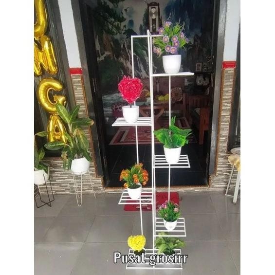 Jual Sedia Rak Tanaman Bunga 7 Pot Minimalis Flower Stand Besi Rak ...