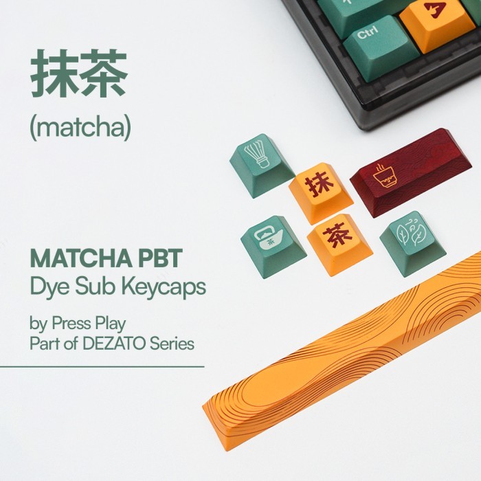 Jual Ppbt Matcha Pbt Dye Sub Keycaps By Press Play | Shopee Indonesia