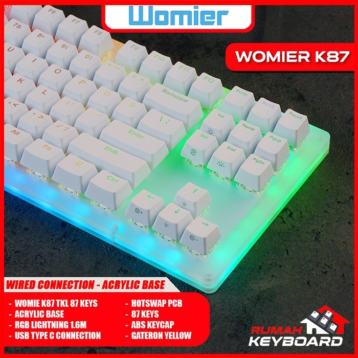Jual Mechanical Keyard - Womier K87 - Tkl 87 Keys - Wired - Rgb - Hotswap | Shopee Indonesia