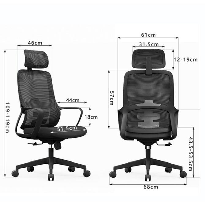 Jual KAIZEN Kursi Kantor Kursi Kerja Staff Ergonomic Office Chair ...