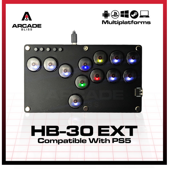 Jual Hb30 Ext Leverless Ps5 Arcade Stick Controller Mini Hitbox Flatbox Mixbox Low Profile Rgb