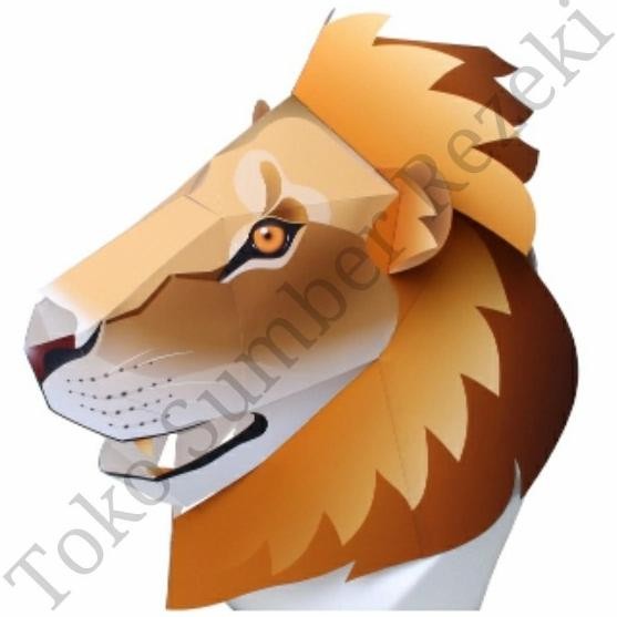 Jual Figure Full Head Mask Lion Papercraft Topeng Singa Helm 3D Paper ...
