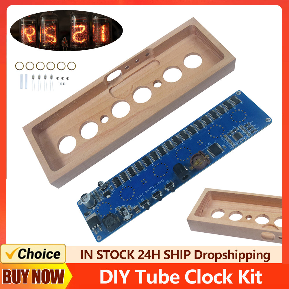 Jual IN14 Wood Glow Tube Clock Assembly Kit Nixie Tube Digital | Shopee ...