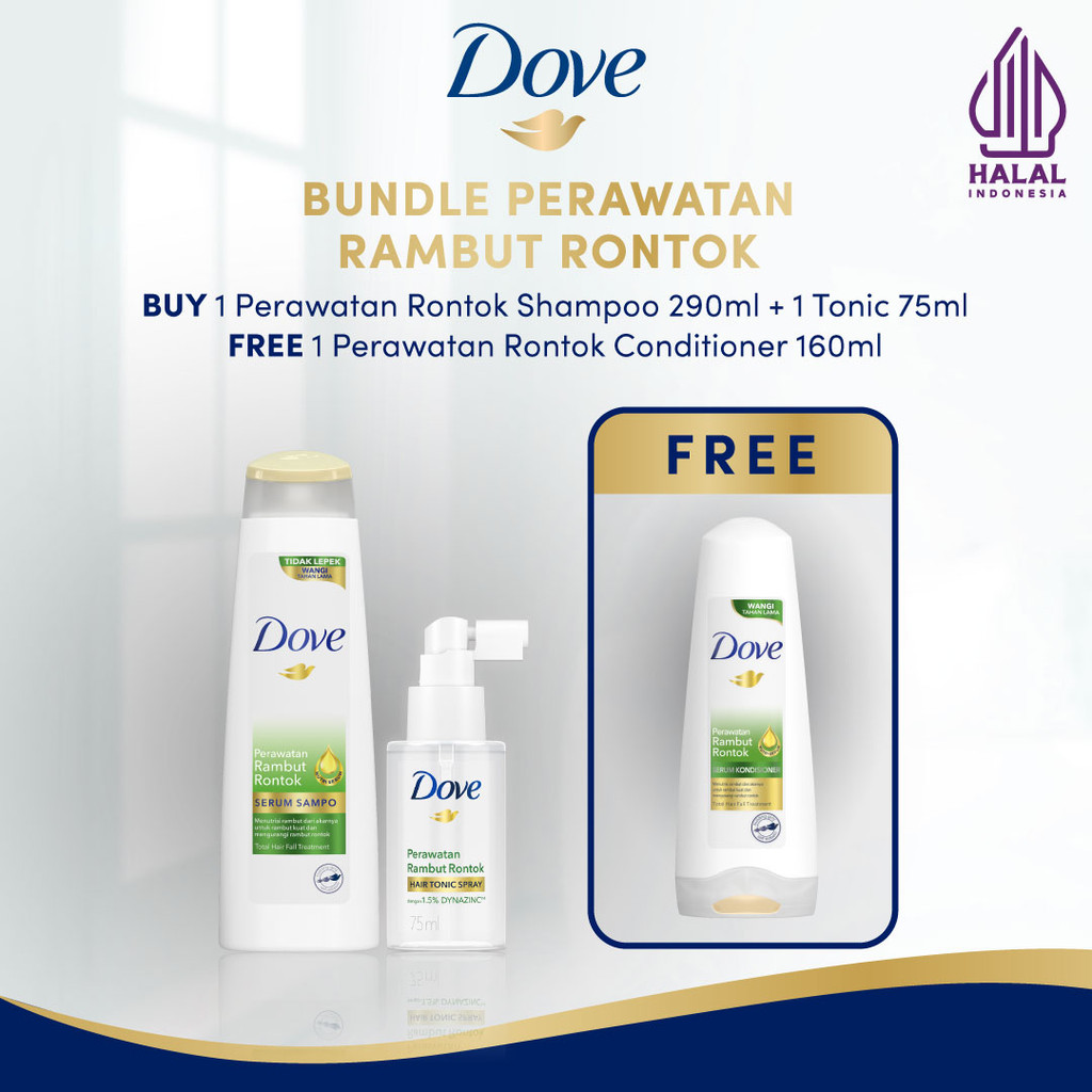 Jual Buy Dove Perawatan Rontok Shampoo 290ml + Tonic FREE Conditioner ...