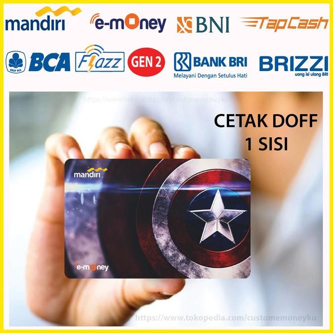 Jual Produk Baru!! KARTU EMONEY MANDIRI BCA GEN 2 BNI BRI SUPERHERO CAPTAIN AMERICA SHIEL ...