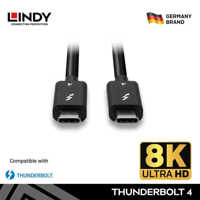 Jual Kabel Thunderbolt 4 Lindy Type C Intel Certified 40Gbps 8K 4K Pd ...