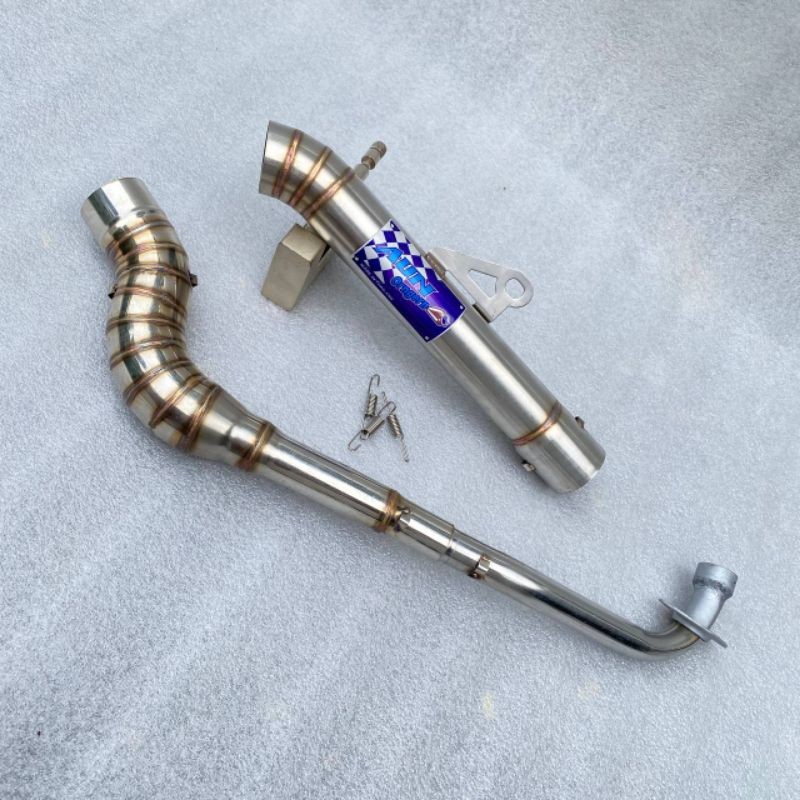 Jual Super tube full set pipe AUN open spec canister 51mm for xrm 125 ...