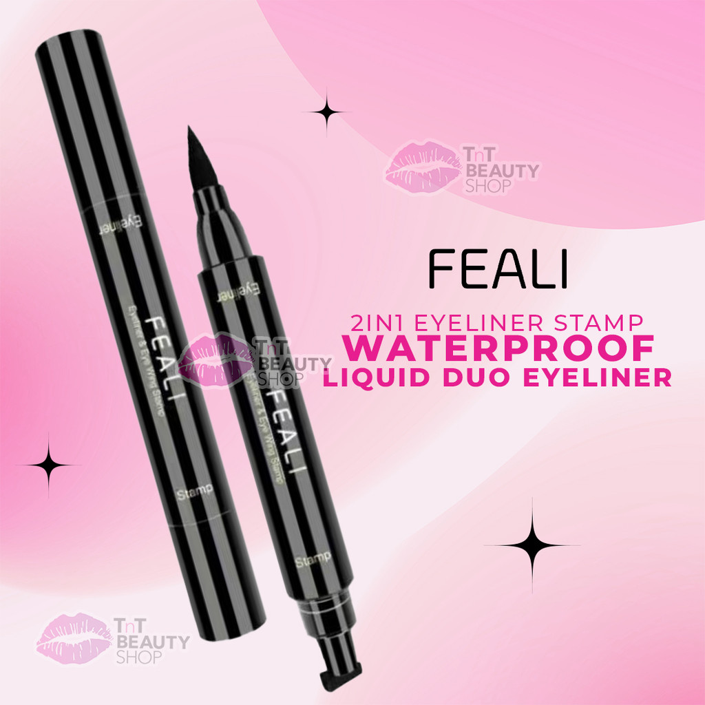 Jual FEALI Eyeliner Stamp 2in1 Waterproof Liquid Duo Eyeliner Wing With ...