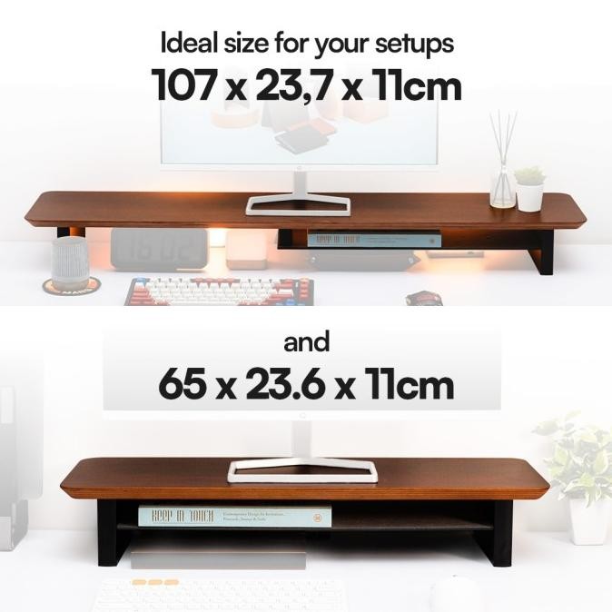 Jual Nook Desk Shelf Laptop Monitor Walnut Aluminum | Shopee Indonesia