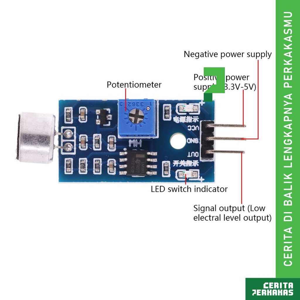 Jual Sensor Modul Suara CP / Sound Detection Deteksi Voice Mendeteksi Siulan Module High ...