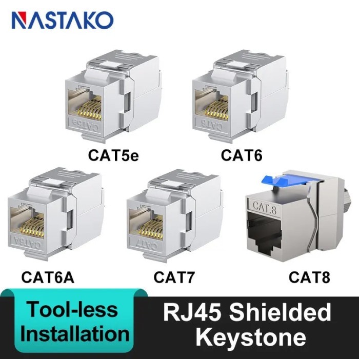 Jual Langsung Checkout!!! NASTAKO RJ45 CAT8 Tool-Less STP Shielded ...