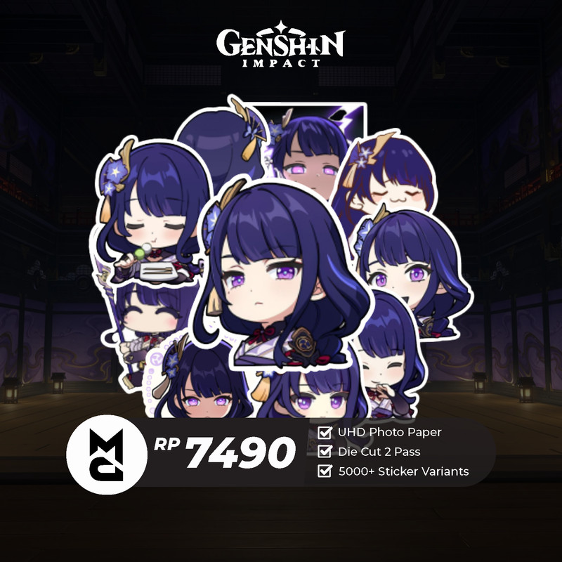 Jual Sticker Genshin Impact Raiden Shogun 1 Sticker Anime Aesthetic ...