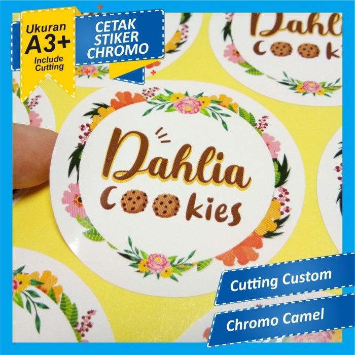 Jual Cetak Stiker Label Produk Makanan Snack Homemade Chromo Cutting ...