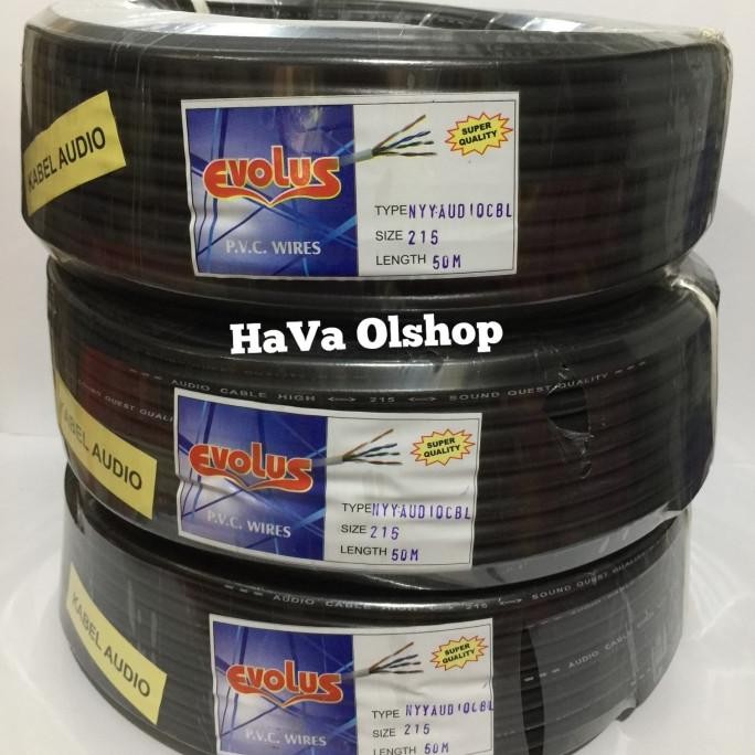 Jual Kabel Serabut Evolus 2X1.5 (50 Meter) Hitam | Shopee Indonesia