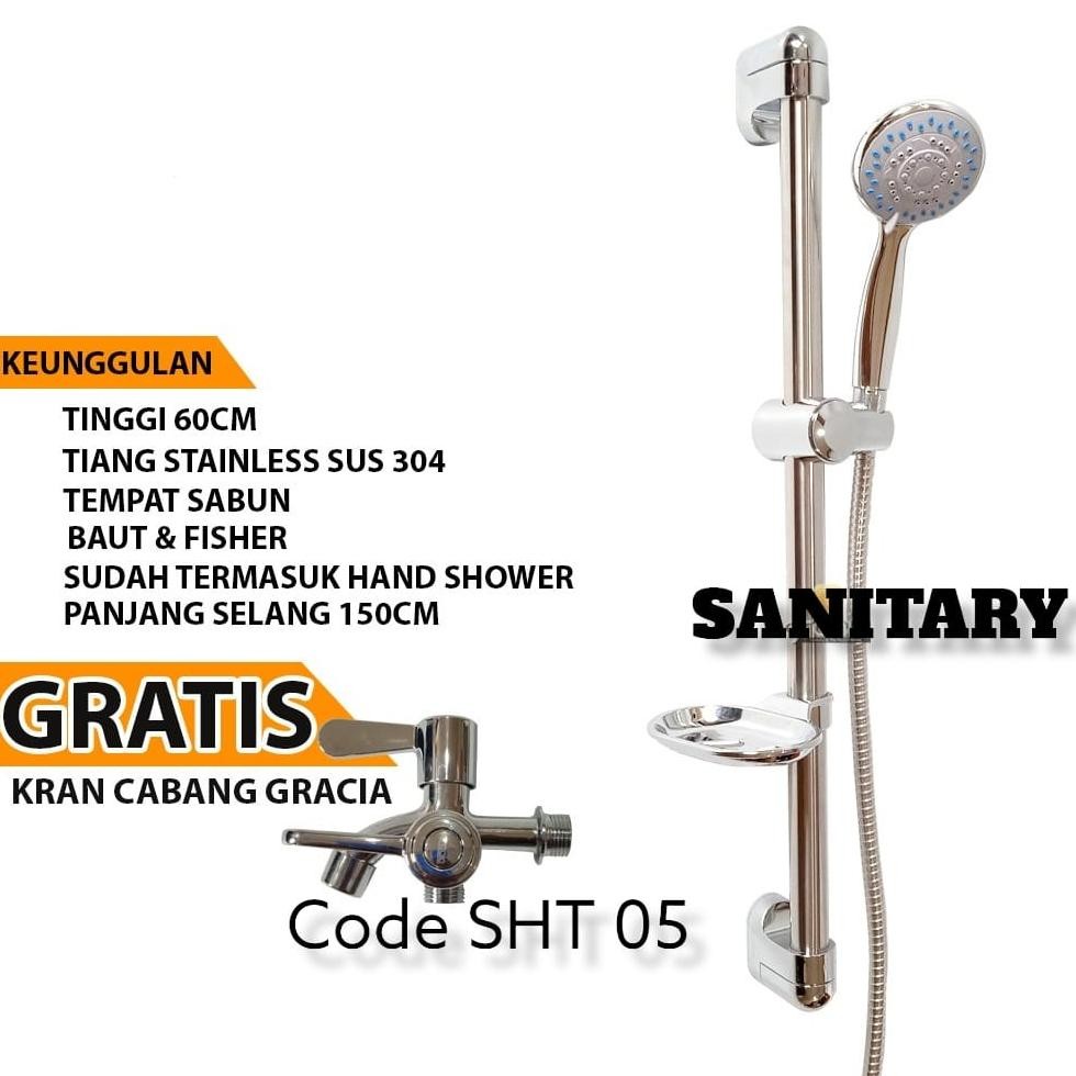 Jual Shower SET Tiang GRATIS KRAN CABANG Ukuran 12inch Shower Aliran ...