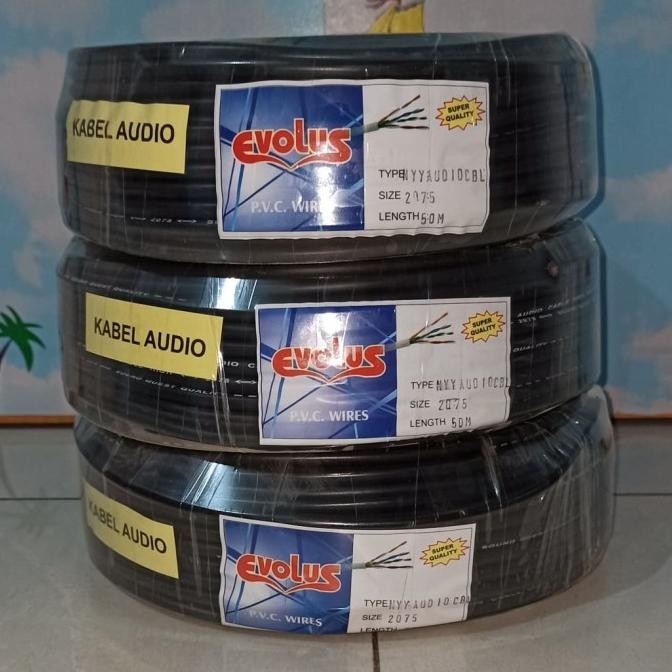 Jual Kabel Listrik / Audio Serabut Evolus 2X0,75 (50M) - Hitam | Shopee Indonesia