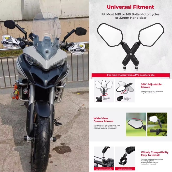 Jual spion motor tangkai aluminium CFMOTO 800MT 650MT 450MT adventure ...