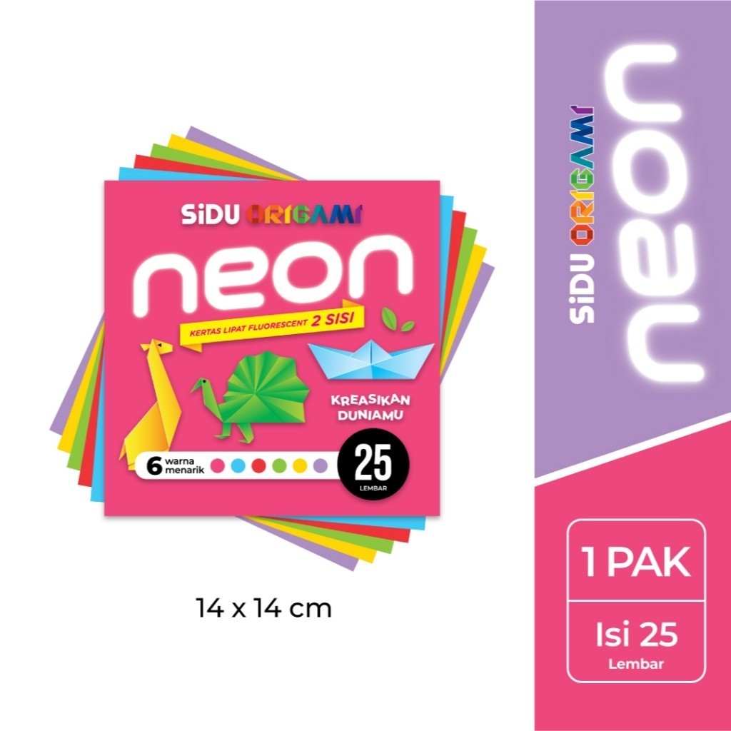 Jual [Terminal Stationery 01] SiDU Kertas Origami Neon 14 x 14 cm 25 ...