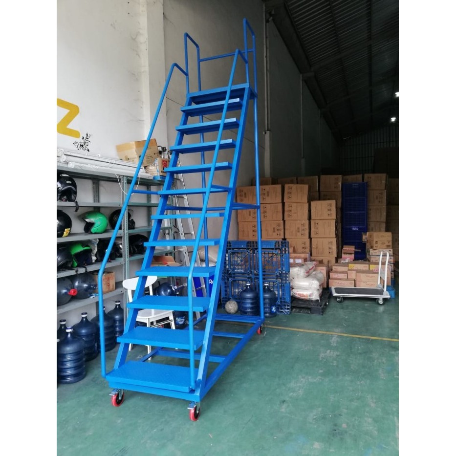 Jual Tangga Dorong Tinggi 3.5 Meter . Tangga Dorong Supermarket dan ...