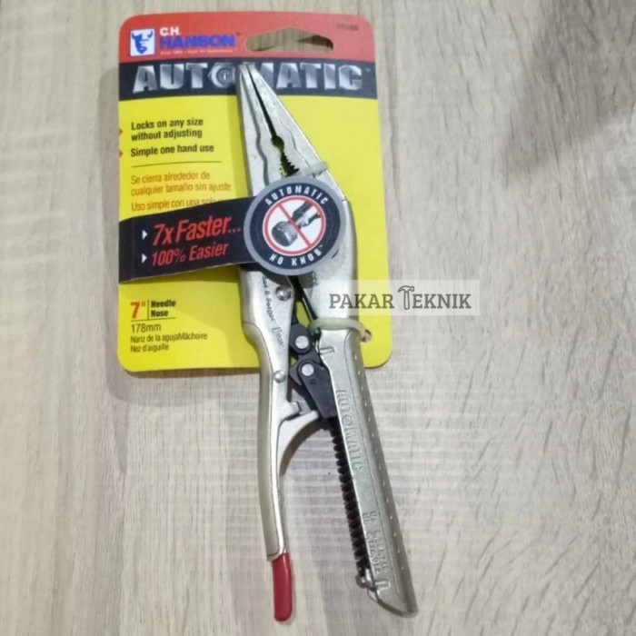 Jual C.H. Hanson Automatic Needle Nose 7" / Tang Jepit Lancip 7" Hanson ...