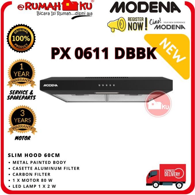 Jual Modena Cooker Hood Slim Px 0611 Dbbk 60Cm | Shopee Indonesia