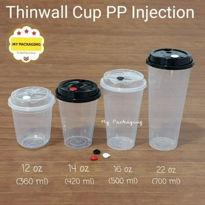 Jual *#*#*#] Gelas Cup PP Injection OVAL 12oz 380ML TANPA TUTUP ...