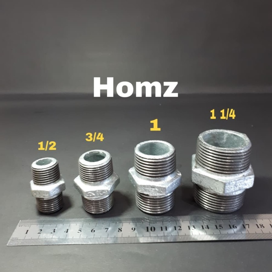 Jual Galvanis/Galvanise Double Nepel 1/2" inch in / D N 0,5 in Besi ...