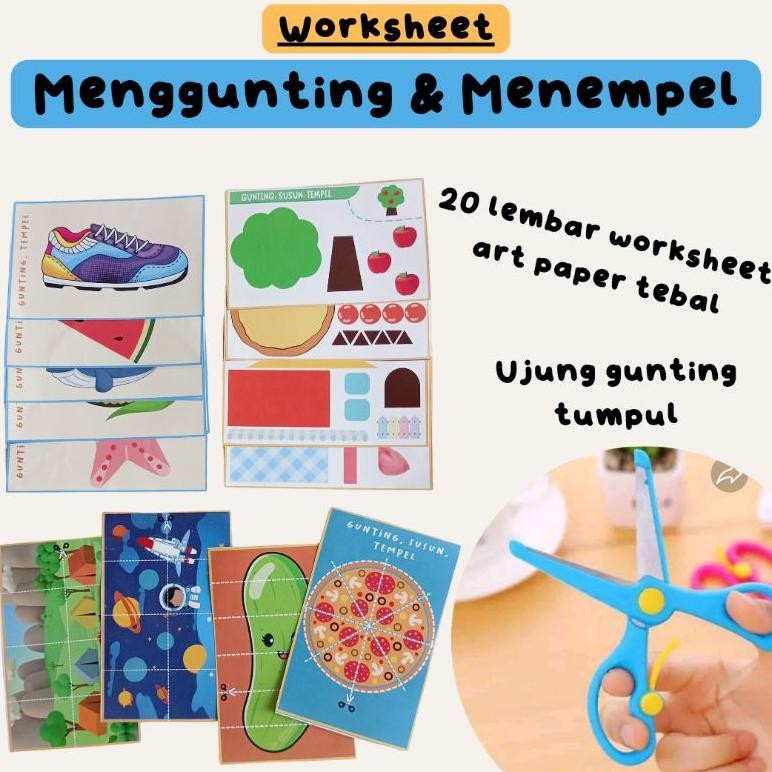 Jual New Mainan Edukasi Menggunting Dan Menempel Pola Paper Cut ...