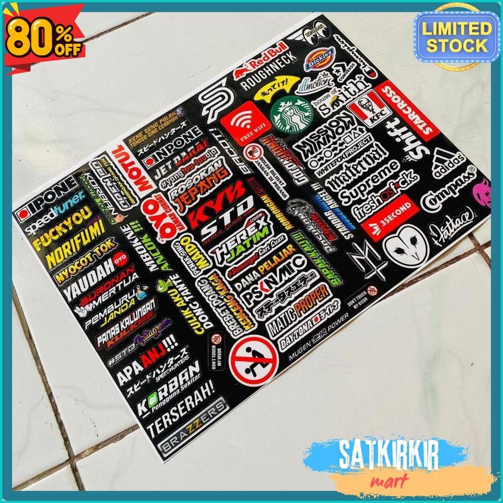 Jual Sticker Pack Isi 68 Sponsor Racing Laminasi Glossy (Lagi Rame ...