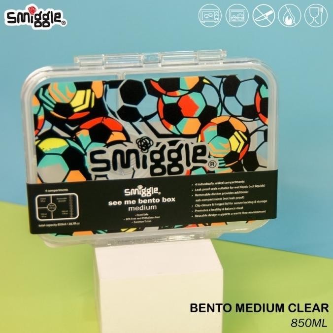 Jual Smiggle Lunch Box Medium See Through Bento Lunch Box Sekat/Kotak ...