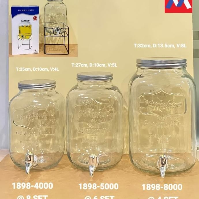 Jual Dispenser Kaca 8L/ Dispenser Jus/ Glass Water Jug/ Water Tank ...