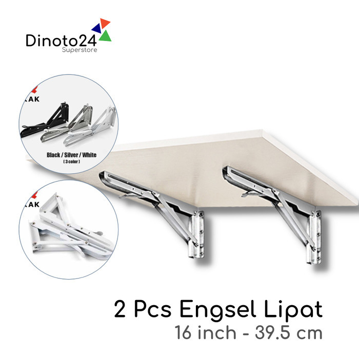 Jual 2 BUAH ENGSEL 16 INCH SIKU LIPAT BRACKET MEJA DAN DINDING BOBOT 65 ...
