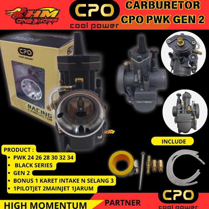 Jual karburator CPO pwk 28 30 32 34 B black series original bonus main jet | Shopee Indonesia