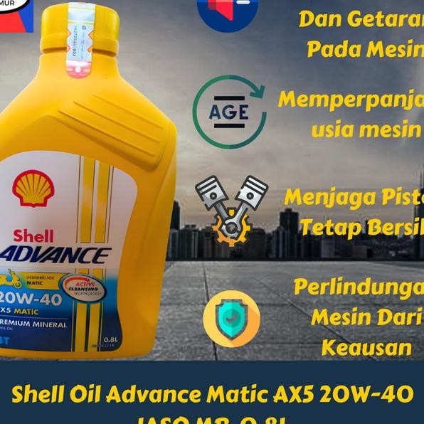 Jual Oli Shell Matic Ax5 20W-40 (4T) Neral 0,8 Liter | Shopee Indonesia