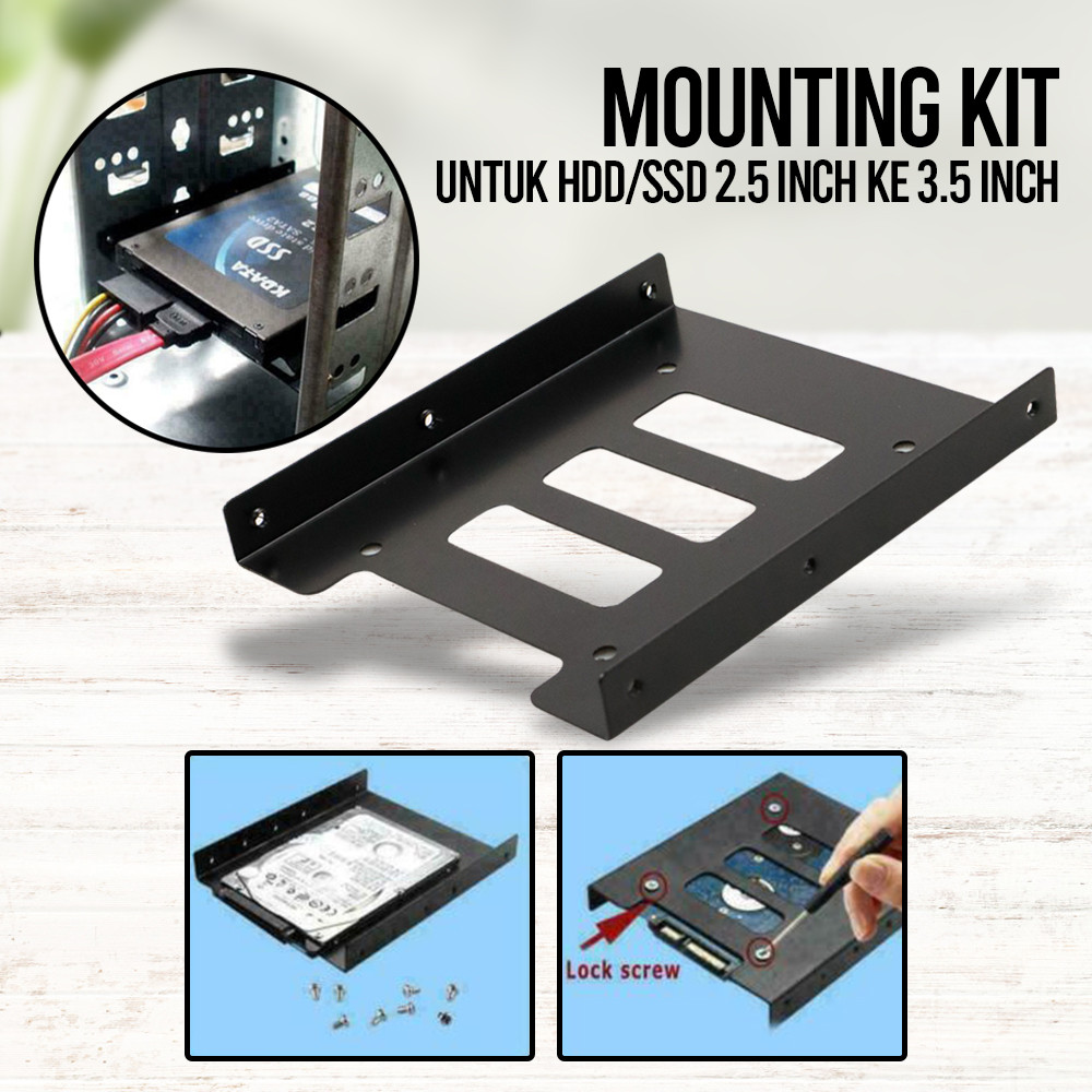 Jual Mounting Kit Untuk HDD/SSD 2.5 Inch ke 3.5 Inch | Shopee Indonesia