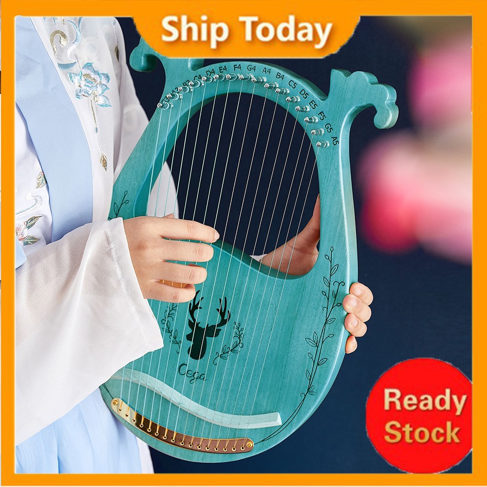 Jual Muslady 16 String Wooden Lyre Harp Resonance Box Instrument dengan ...