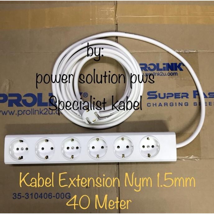 Jual Kabel listrik tambahan extension Nym 1.5mm 40M Broco 6 skt KE1.5-40M | Shopee Indonesia