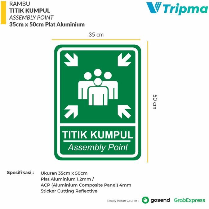Jual Rambu Titik Kumpul Assembly Point 35cm x 50cm Plat Alumunium ...