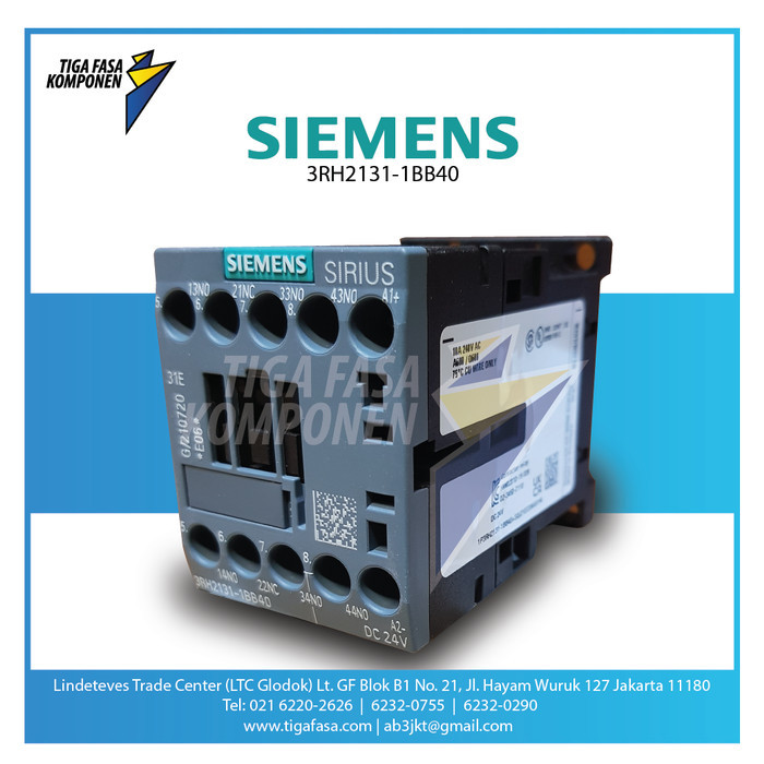 Jual 3Rh2131-1Bb40 Siemens Contactor Relay, 3No+1Nc 24Vdc Genuine ...