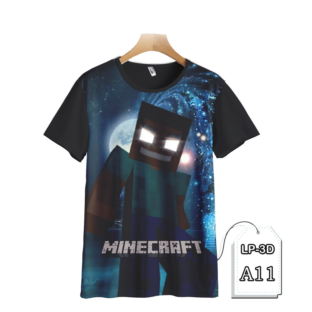 Jual Baju Minecraft Herobrine Baju Anak dan Dewasa 3D Game Animasi LP3D ...
