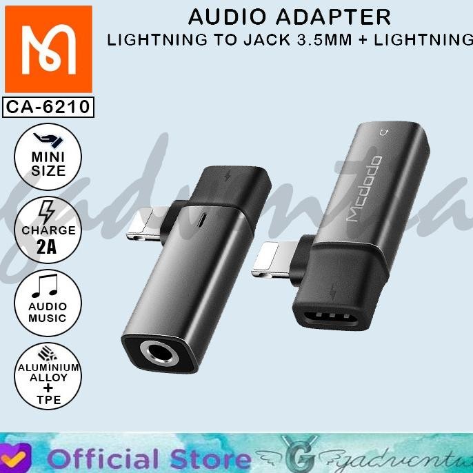 Jual Mcdodo Ca-6340 Iphone Ipad Audio Converter Lightning 2In1 Jack 3 ...