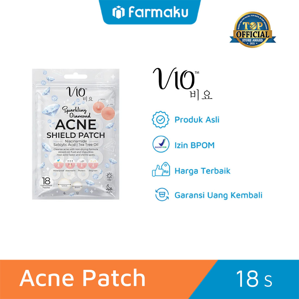 Jual Vio Acne Shield Patch Sparkling Diamond Isi 18 Patches - Plester Sticker Jerawat | Shopee ...