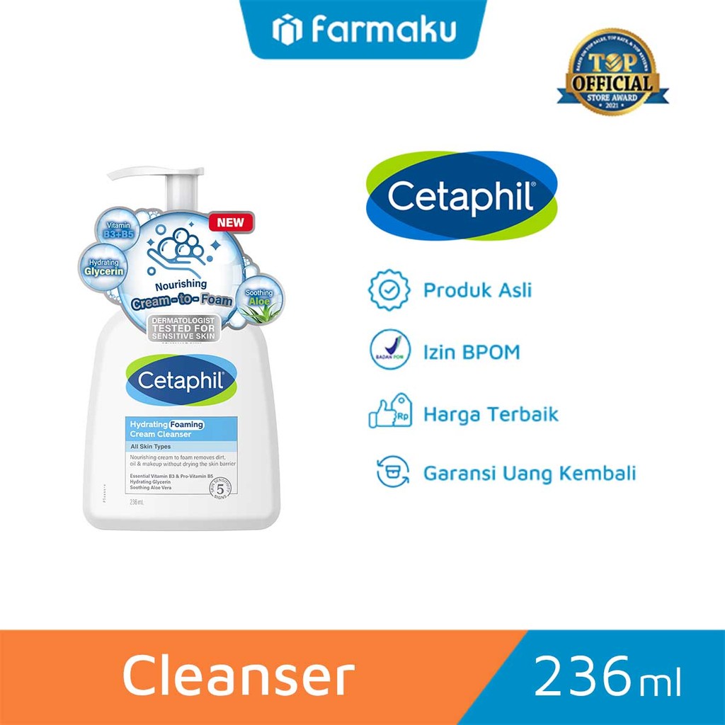 Jual Cetaphil Hydrating Foaming Cream Cleanser 236 ml - Sabun Wajah ...