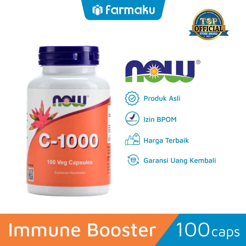 Jual Now Vitamin C-1000 mg Suplemen Daya Tahan Tubuh Botol 100 Capsule - (Variasi) | Shopee ...