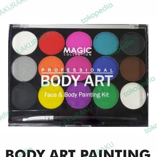 Jual 15 Color Face Paint And Body Painting Set Cat Kulit Wajah Dan ...